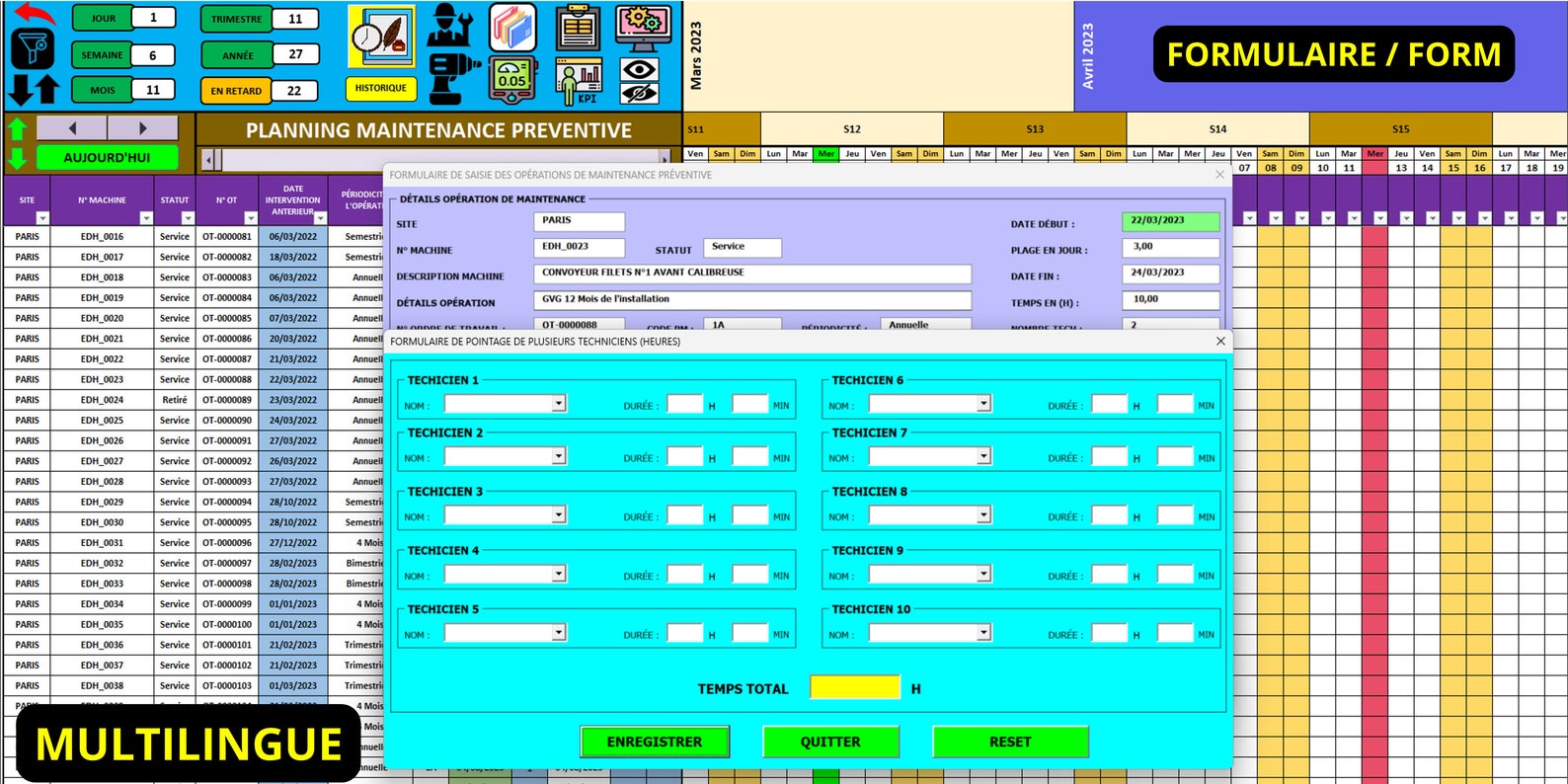 Preventive Maintenance Management Application on Excel / CMMS Excel ...