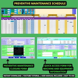 Preventive Maintenance Management Application on Excel / CMMS on Excel / Preventive Maintenance ...