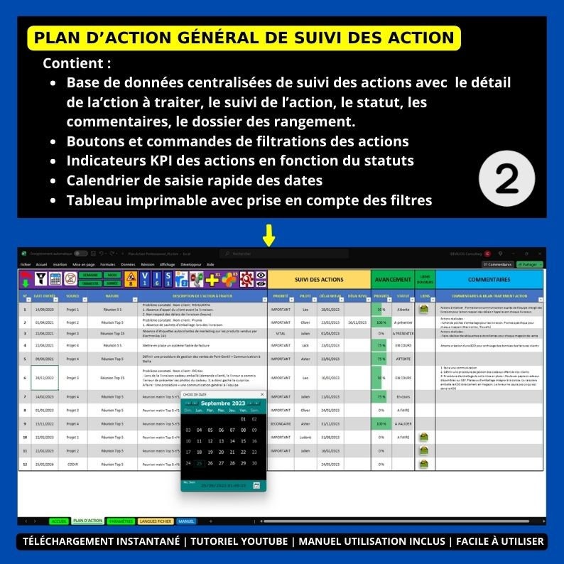 Multi-language Excel Action Plan, Task List / TODO List / Action ...