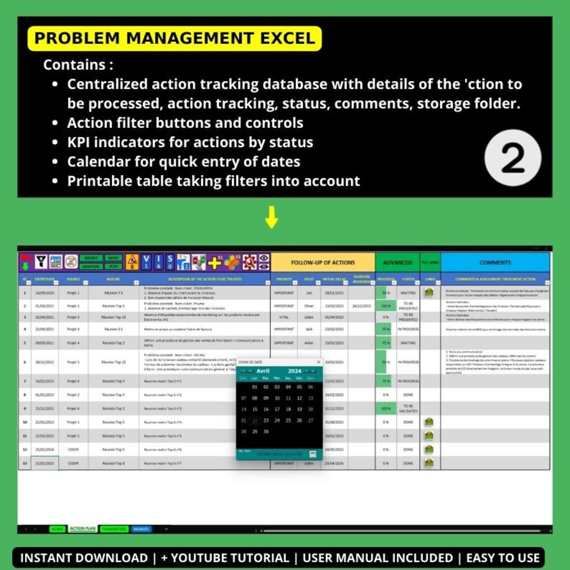 Problem Tracking Excel | Problem Tracking Excel Template for Tracking ...