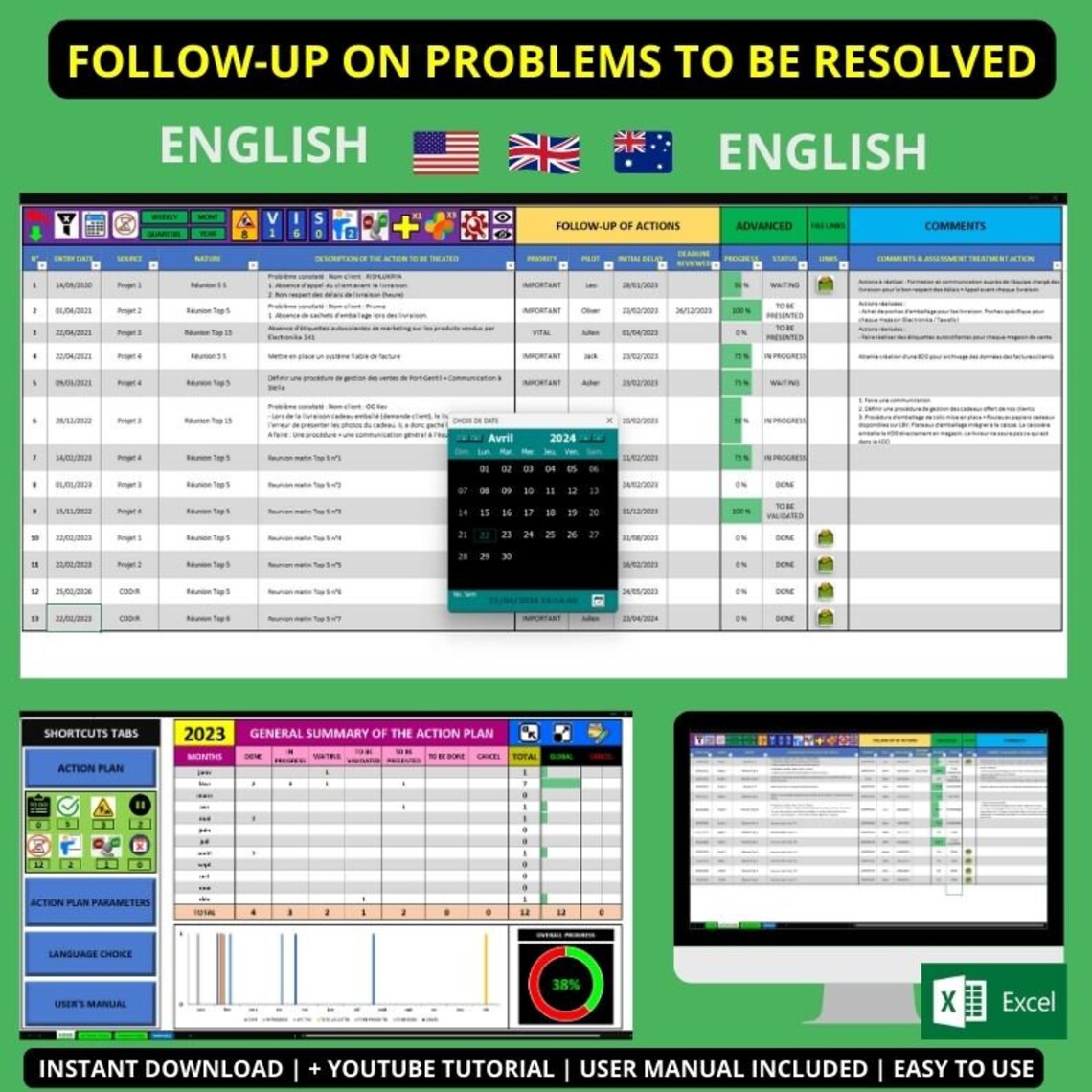 Problem Tracking Excel | Problem Tracking Excel Template for Tracking ...
