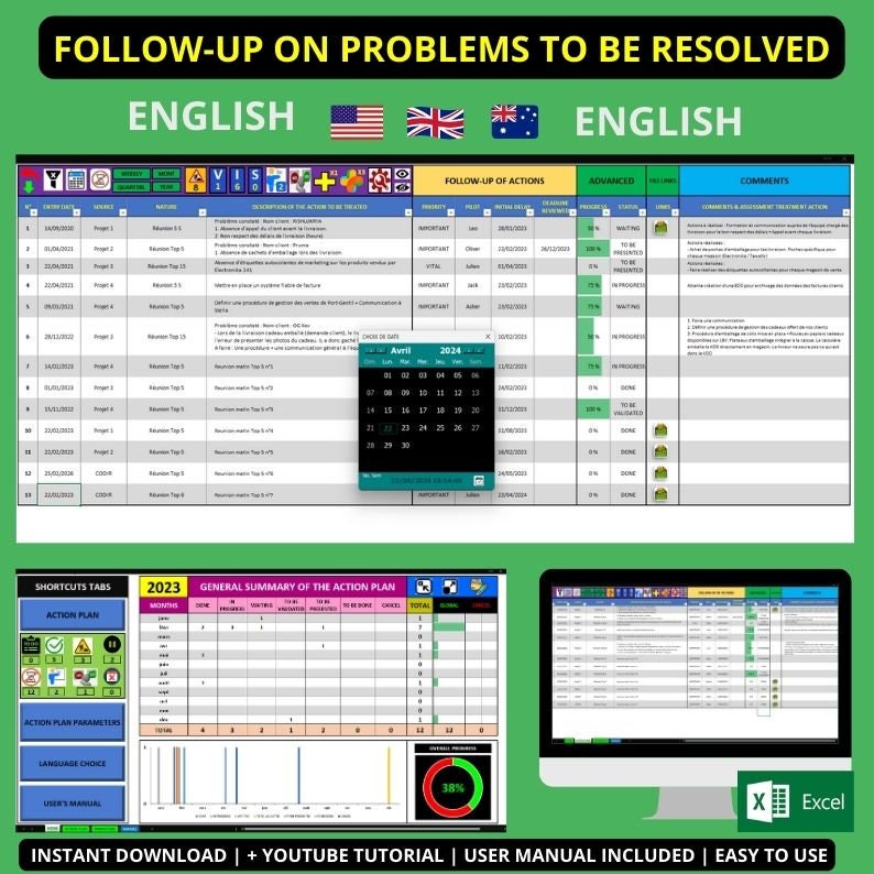 Problem Tracking Excel | Problem Tracking Excel Template for Tracking ...