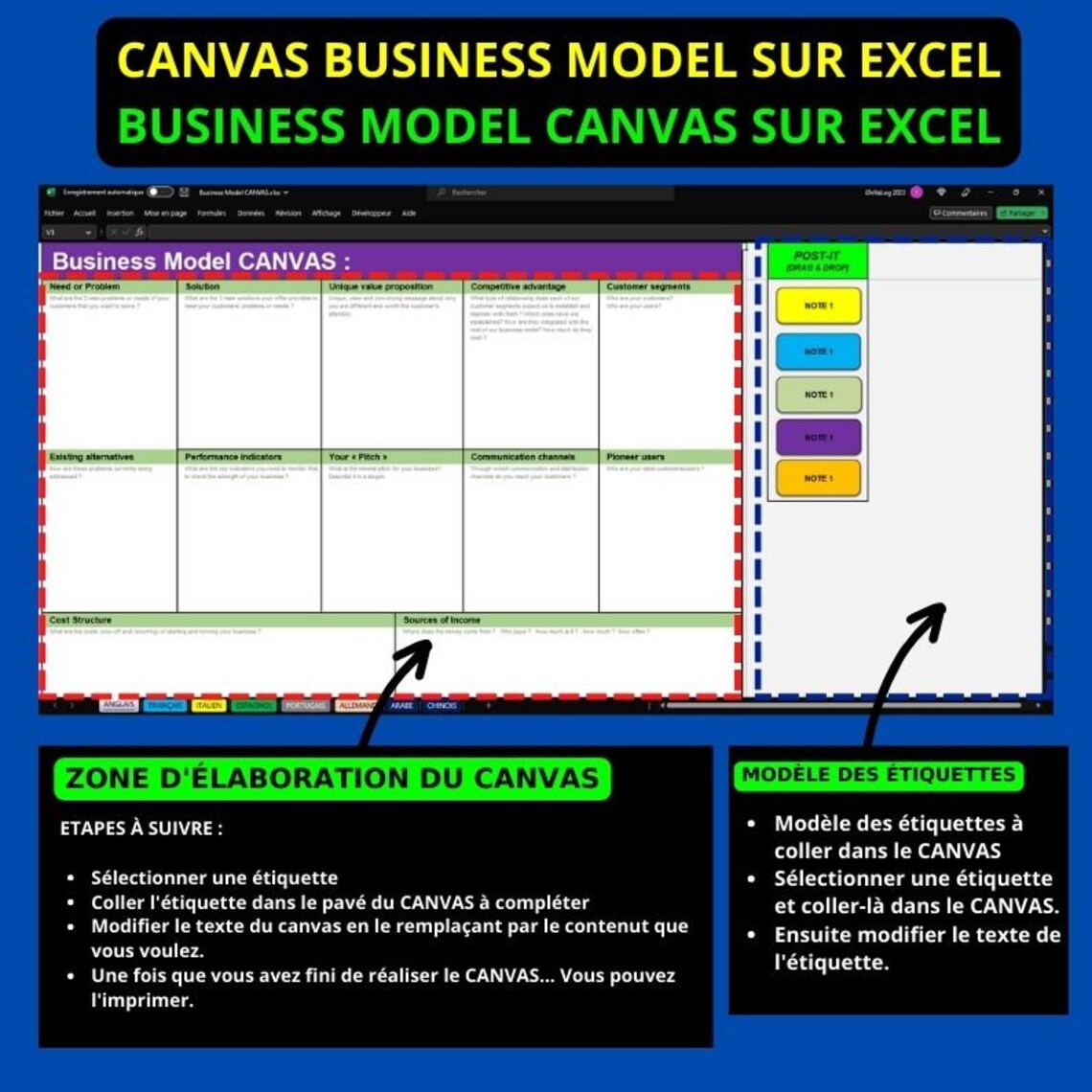 CANVAS Business Model on Excel | CANVAS Business Model on Excel ...