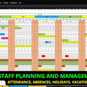 Work Schedule Excel | Work Planning Excel | Excel Staff Planning ...