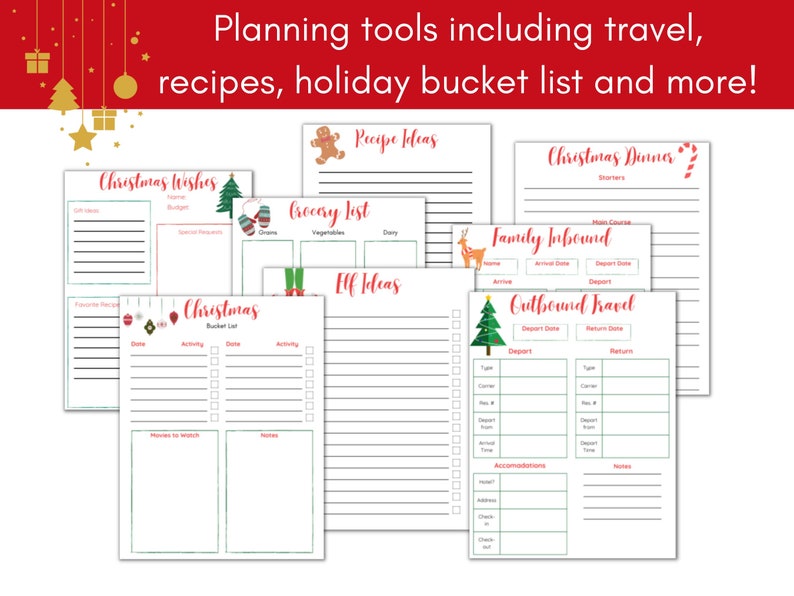 Holiday Planner Printable and Download, Christmas Planner, Christmas ...