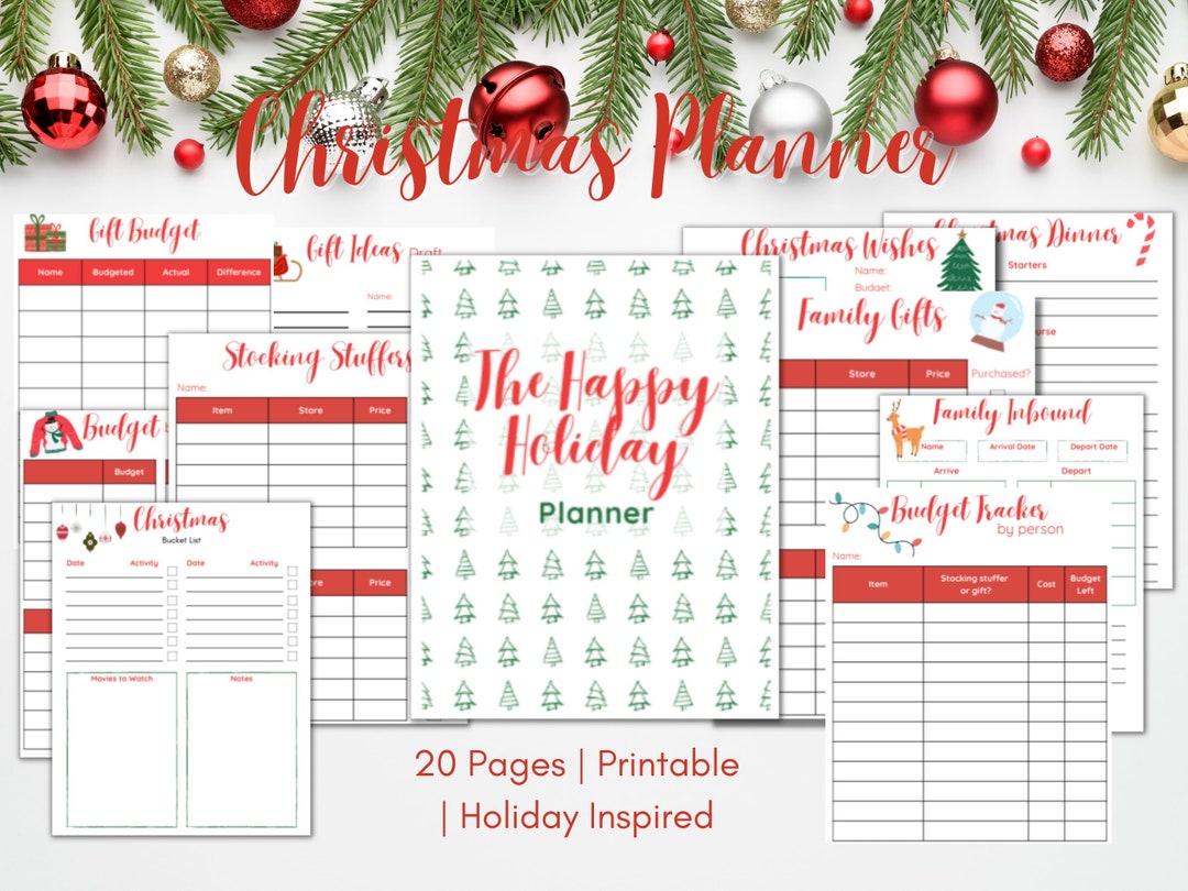 Holiday Planner Printable and Download, Christmas Planner, Christmas ...