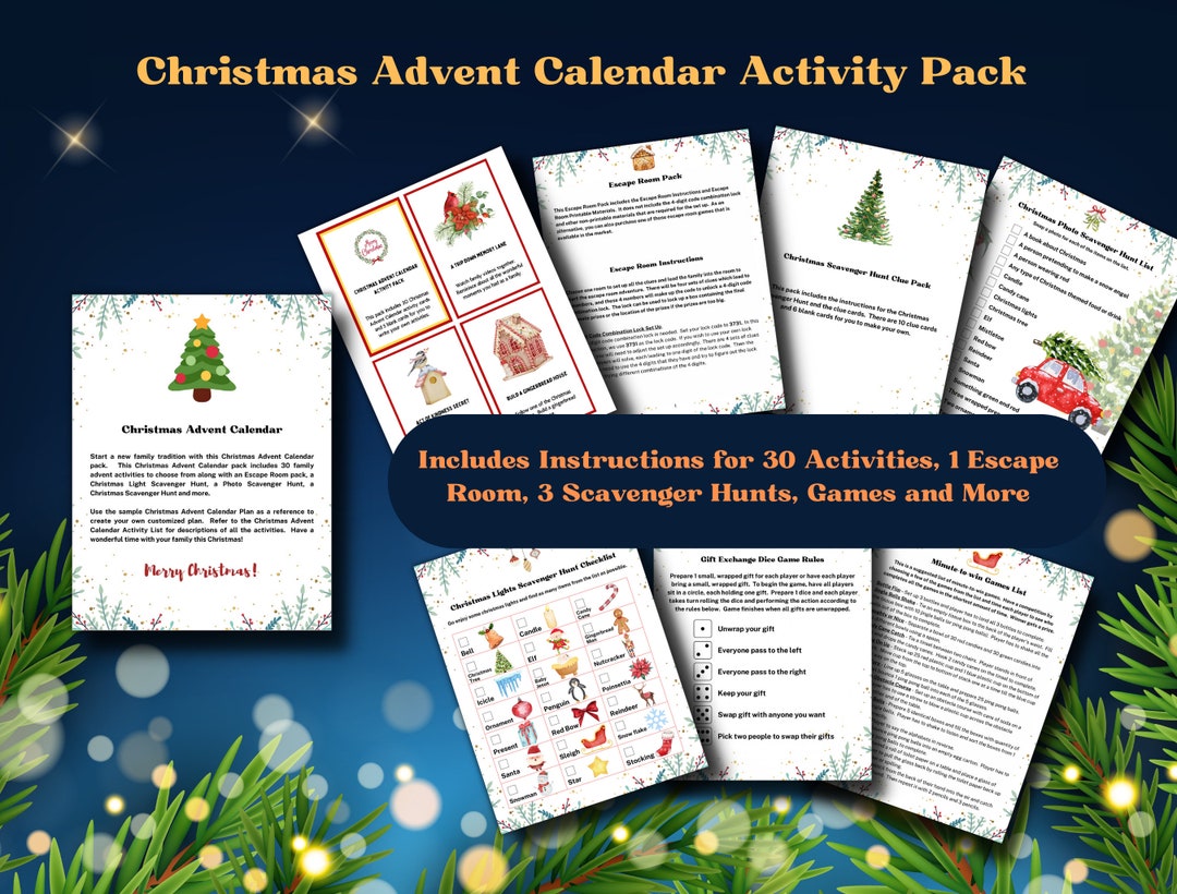 Christmas Advent Calendar Activity Pack | Advent Calendar Plan, 30 ...