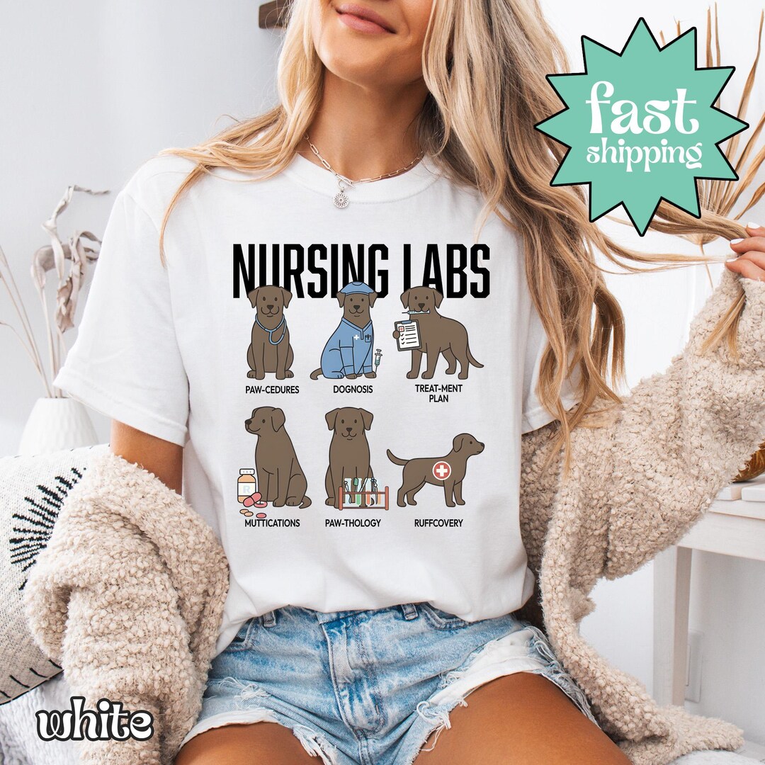 Comfort Colors® Nursing Labs Shirt, Nurse Funny Dog Shirt, Black Lab ...