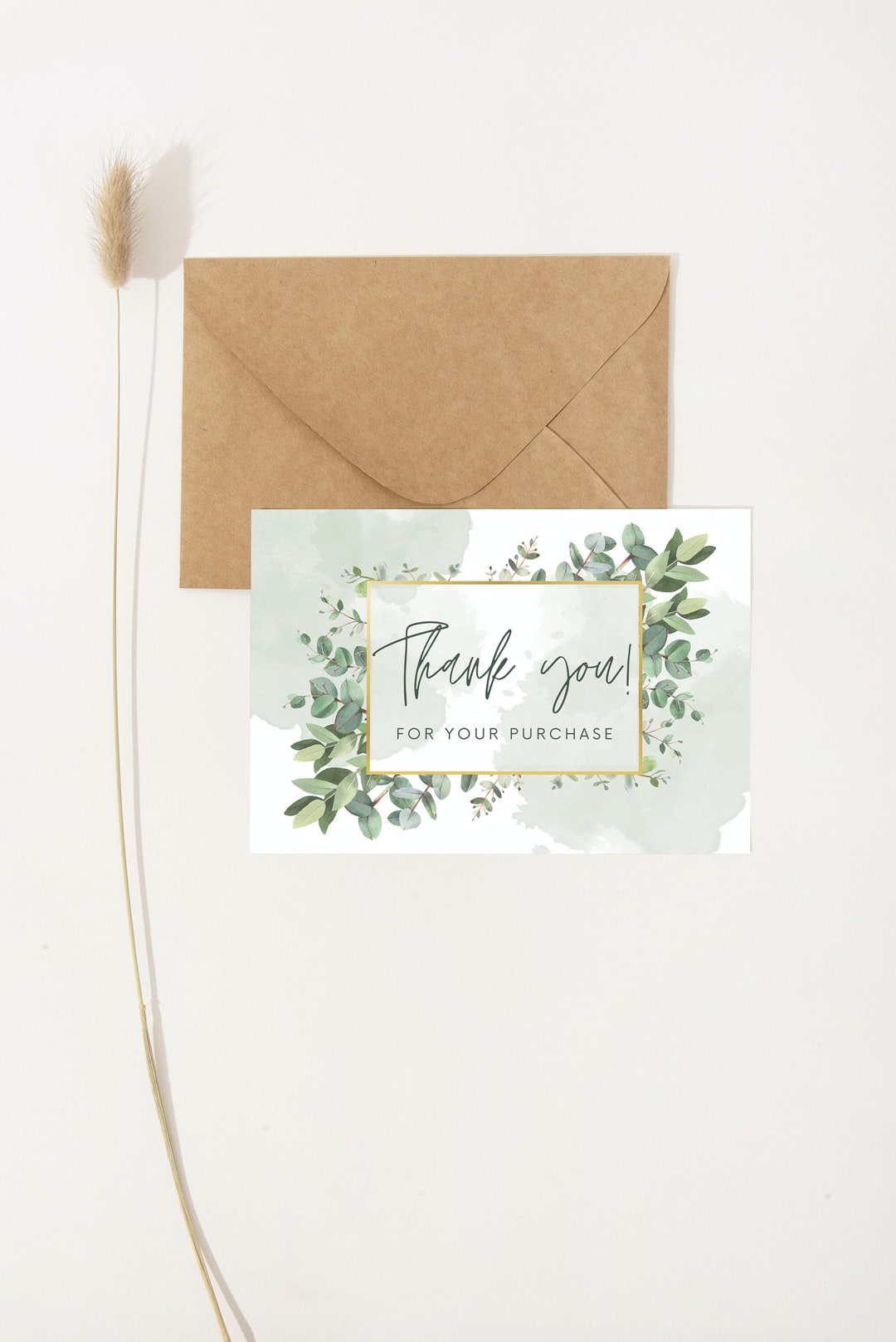 Printable Eucalyptus Thank You Card - Etsy