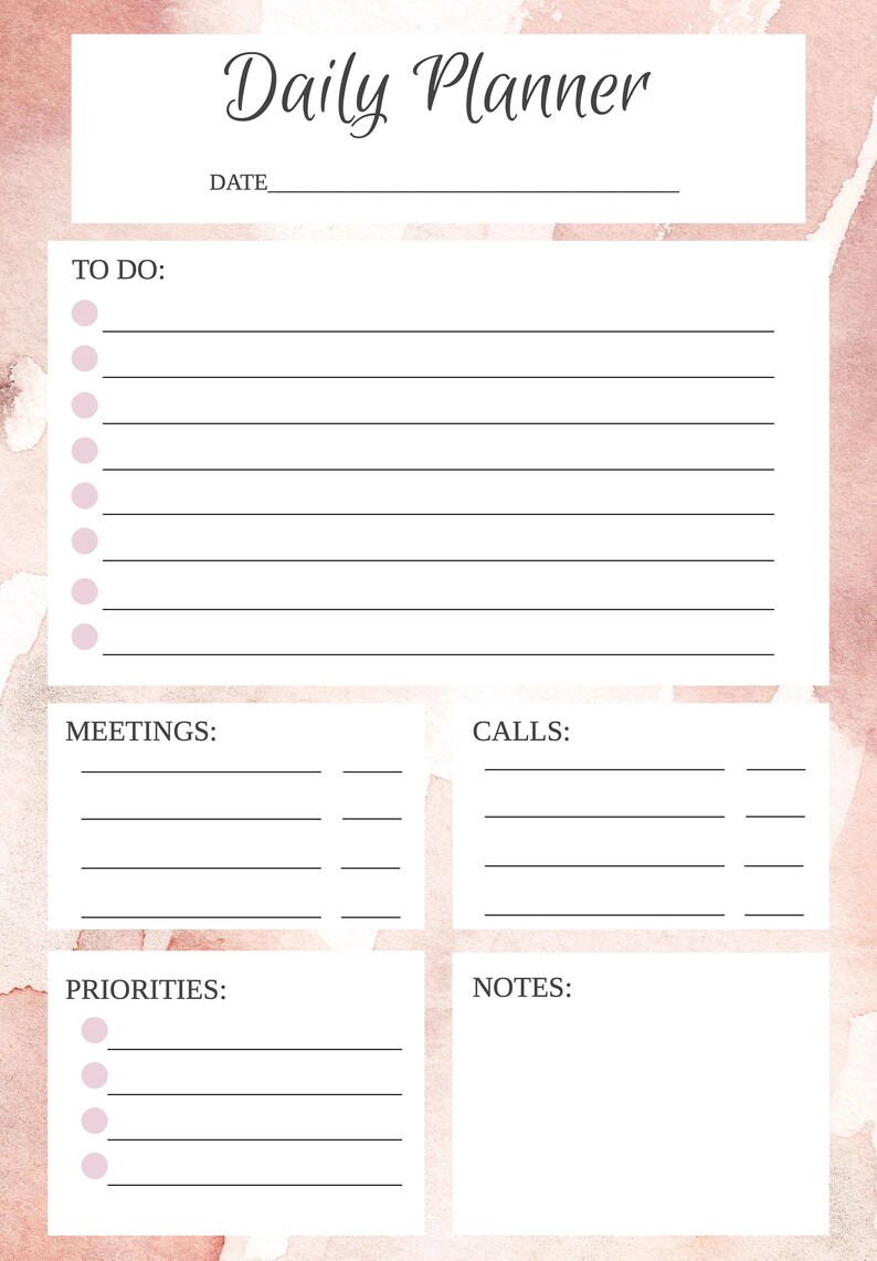 Editable Daily Office Planner - Etsy