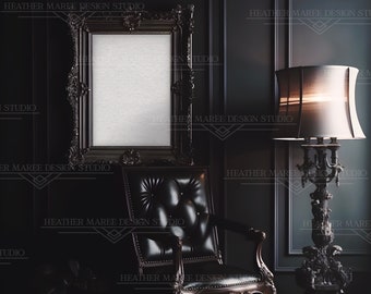 Gothic Framed Art Mockup, Vintage Frame Mockup, Witchy Framed Art Mock ...