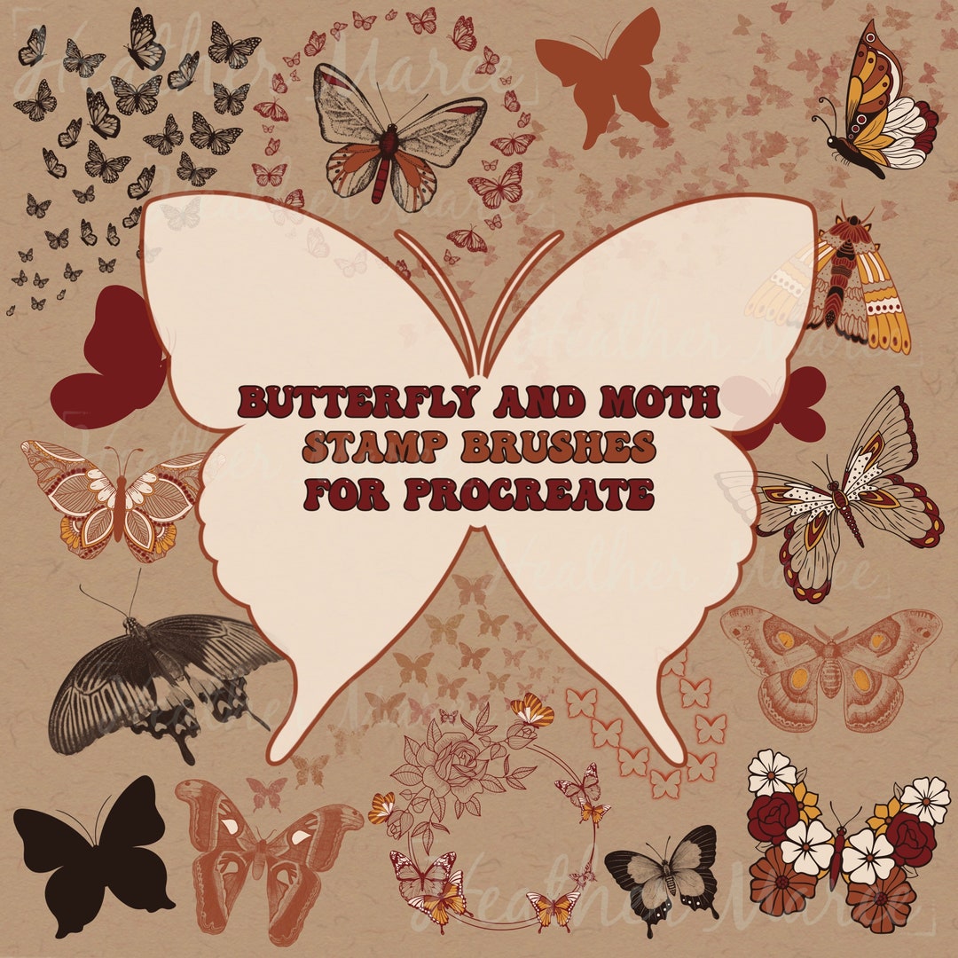 Butterfly and Moth Brushes for Procreate | Witchy Brush Bundle. Cottage ...