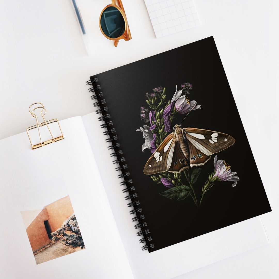 Moth Spiral Notebook Goblincore Writing Journal, Gothic Manifestation ...