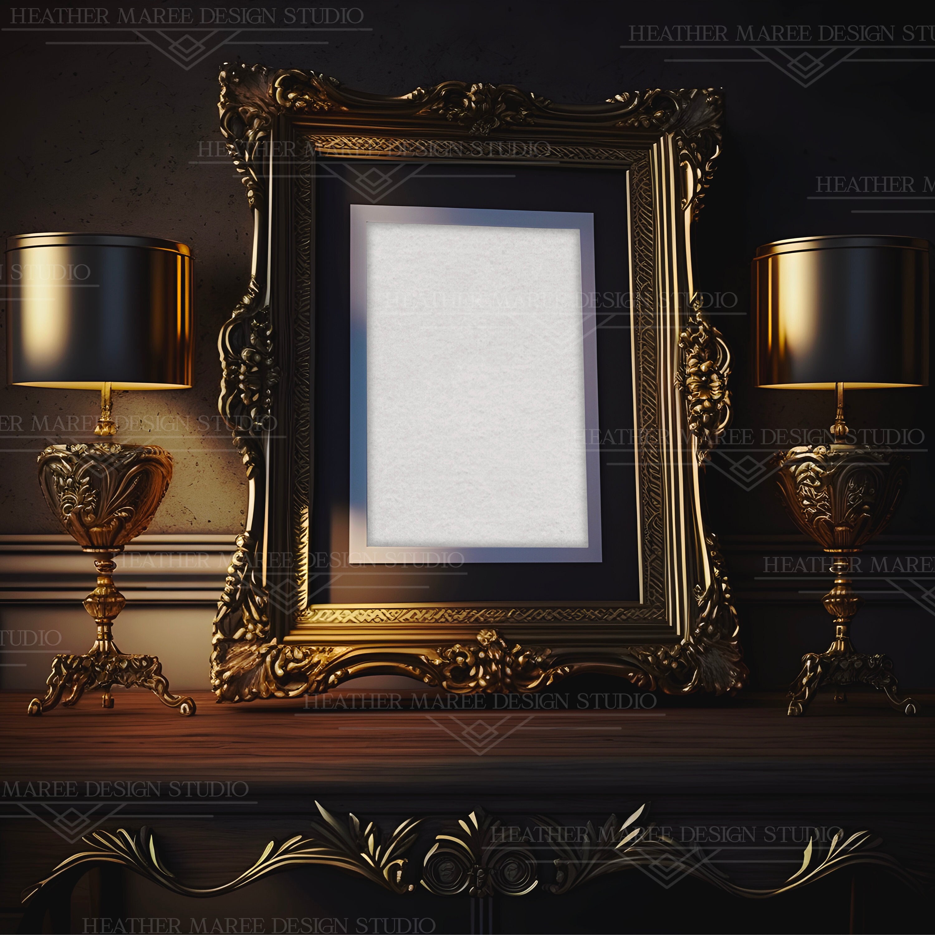 Moody Art Mockup, Dark Academia Frame Mockup, Vintage Art Mockup, Dark ...