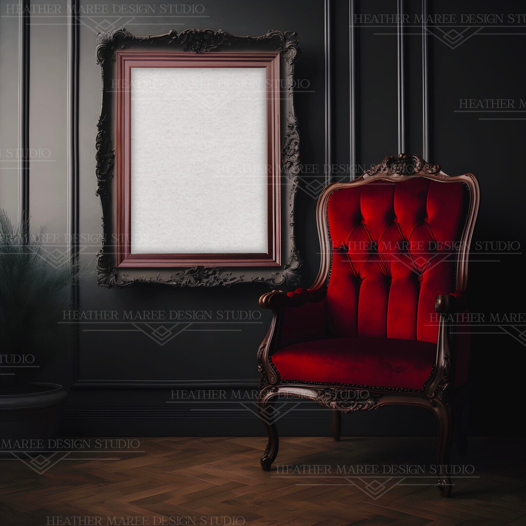 Gothic Framed Art Mockup, Vintage Art Mock Up, Moody Frame Mockup ...