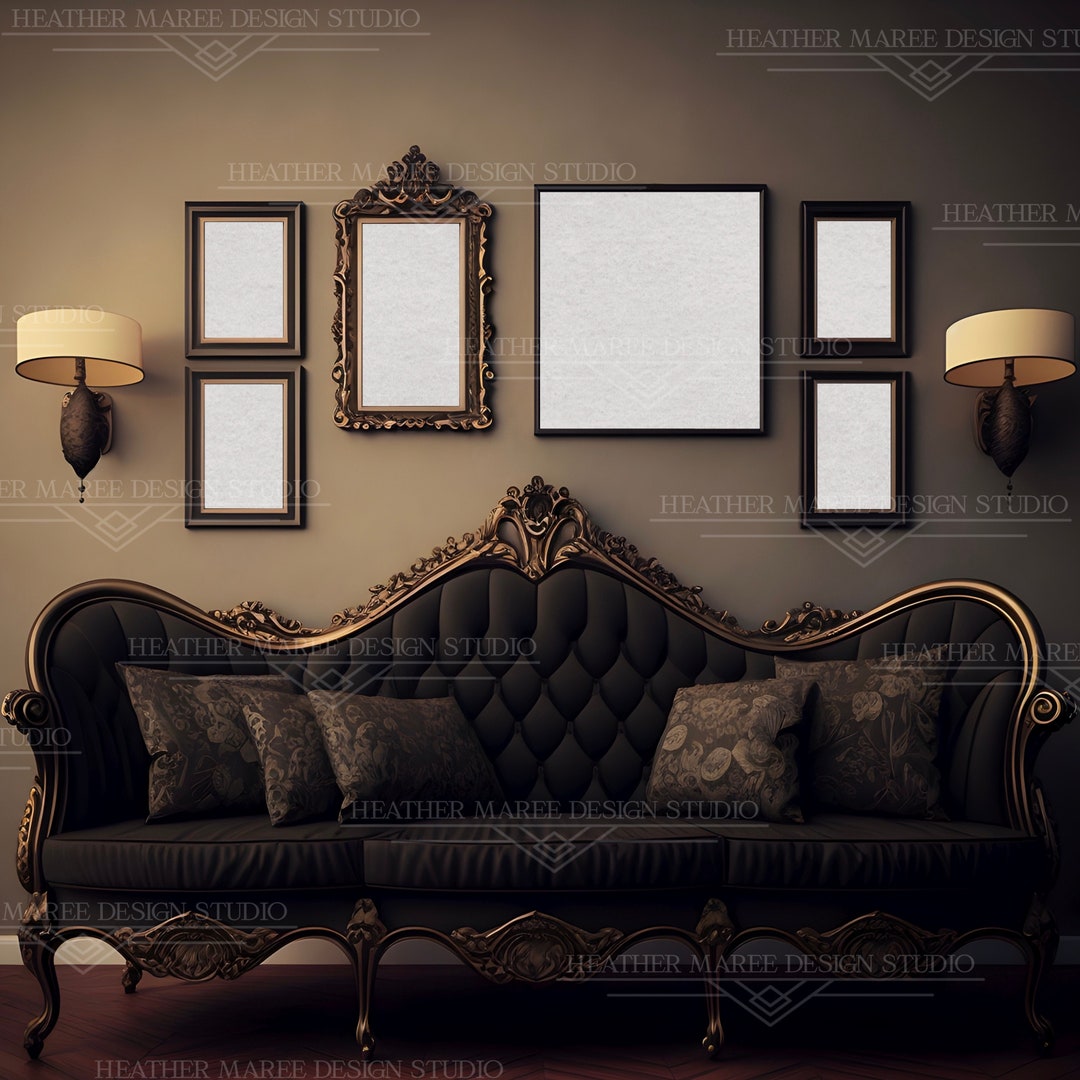 Gothic Wall Art Mockup, Vintage Wall Art Mockup, Antique Gallery Wall ...