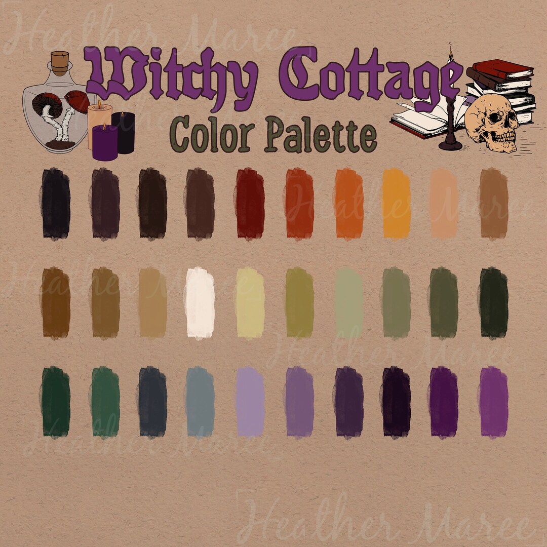 Witchy Procreate Color Palette, Whimsigoth Color Swatches, Wiccan Color ...