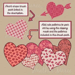 Procreate Heart Pattern Brush, Valentine’s Day Brushes for Procreate ...