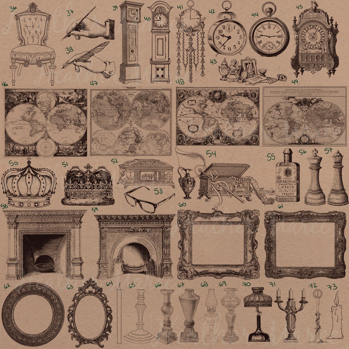 Dark Academia Stamps for Procreate | Book Brushes, Furniture Stamp ...