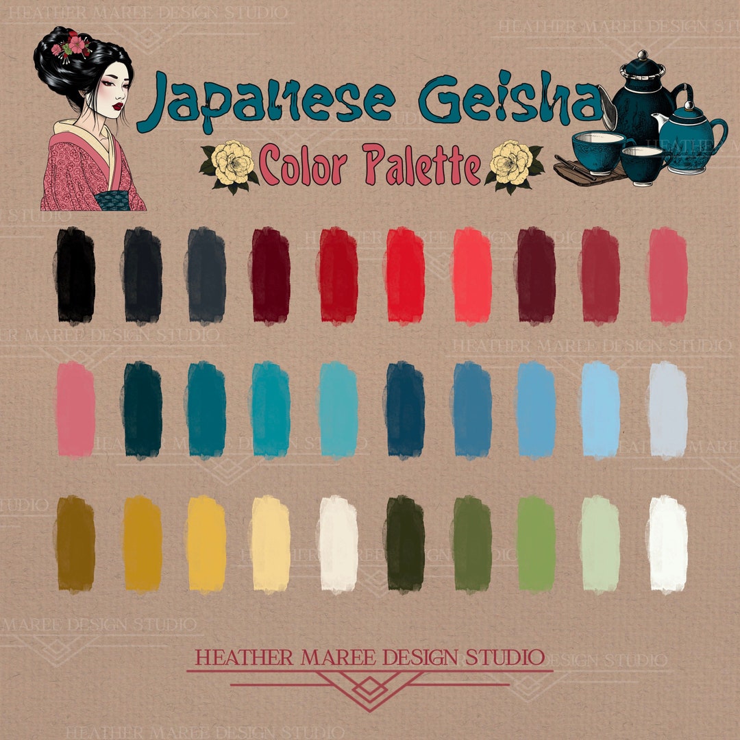 Japanese Color Palette for Procreate, Geisha Color Scheme, Japanese ...