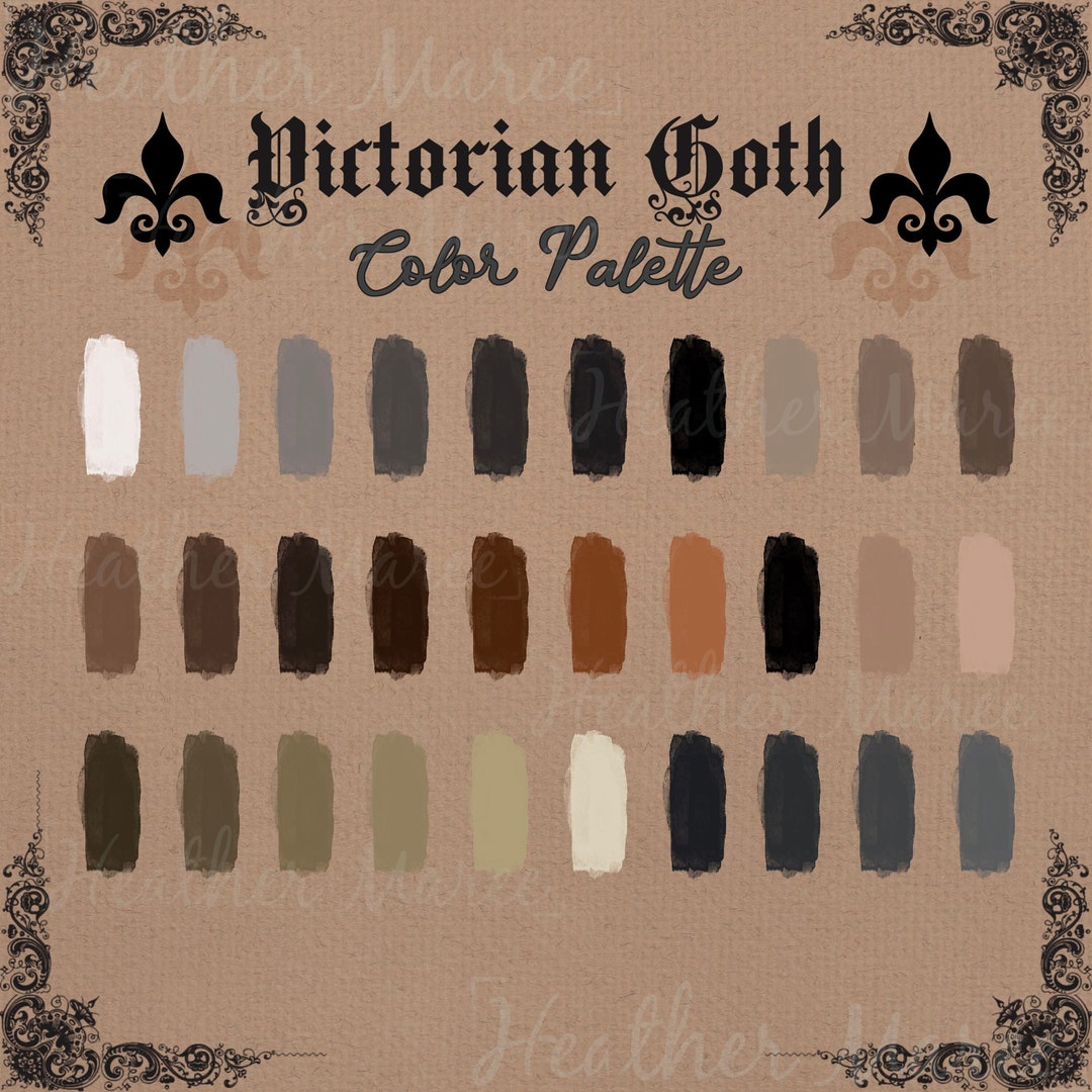 Procreate Vintage Color Palette, Gothic Color Swatches, Victorian Color ...