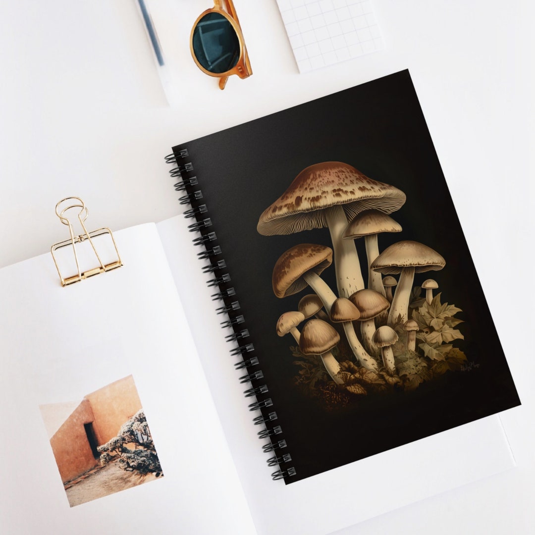 Gloomy Mushrooms Spiral Notebook | Gothic Diary, Botanical ...