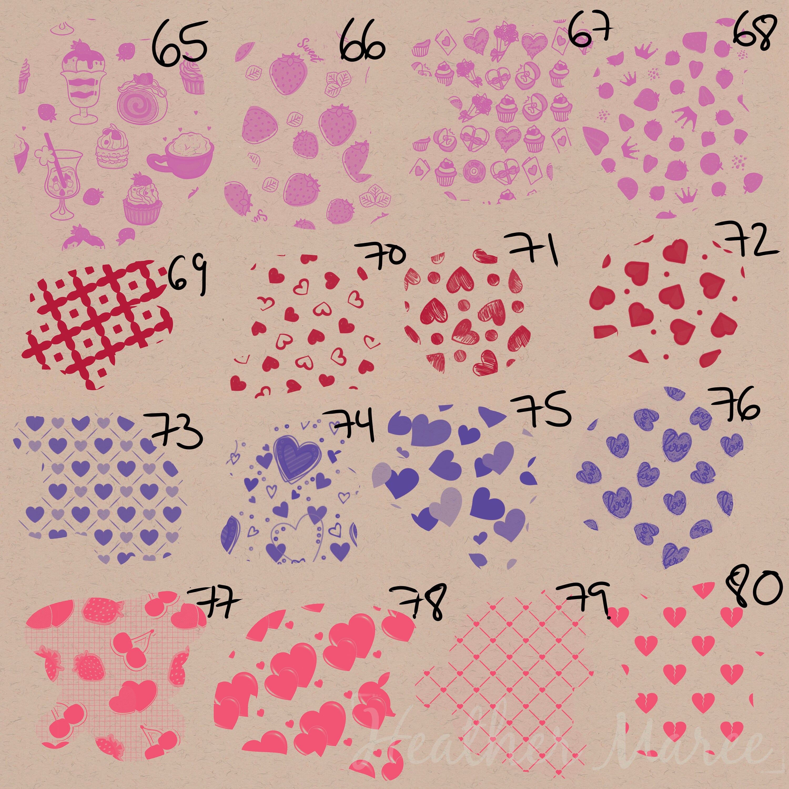 Procreate Heart Pattern Brush, Valentine’s Day Brushes for Procreate ...