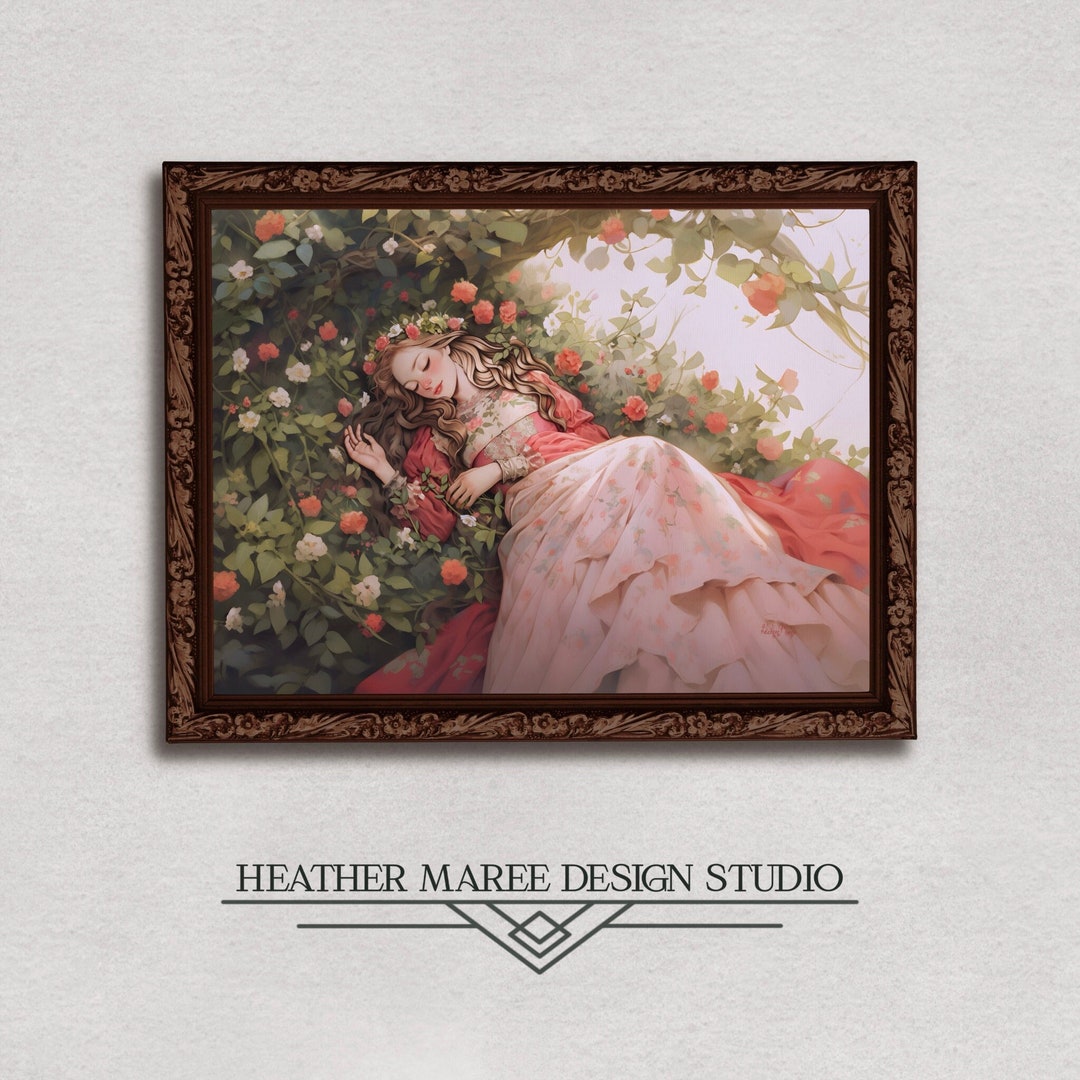 Sleeping Beautys Enchanted Slumber Pink Princess Fine Art Prints ...