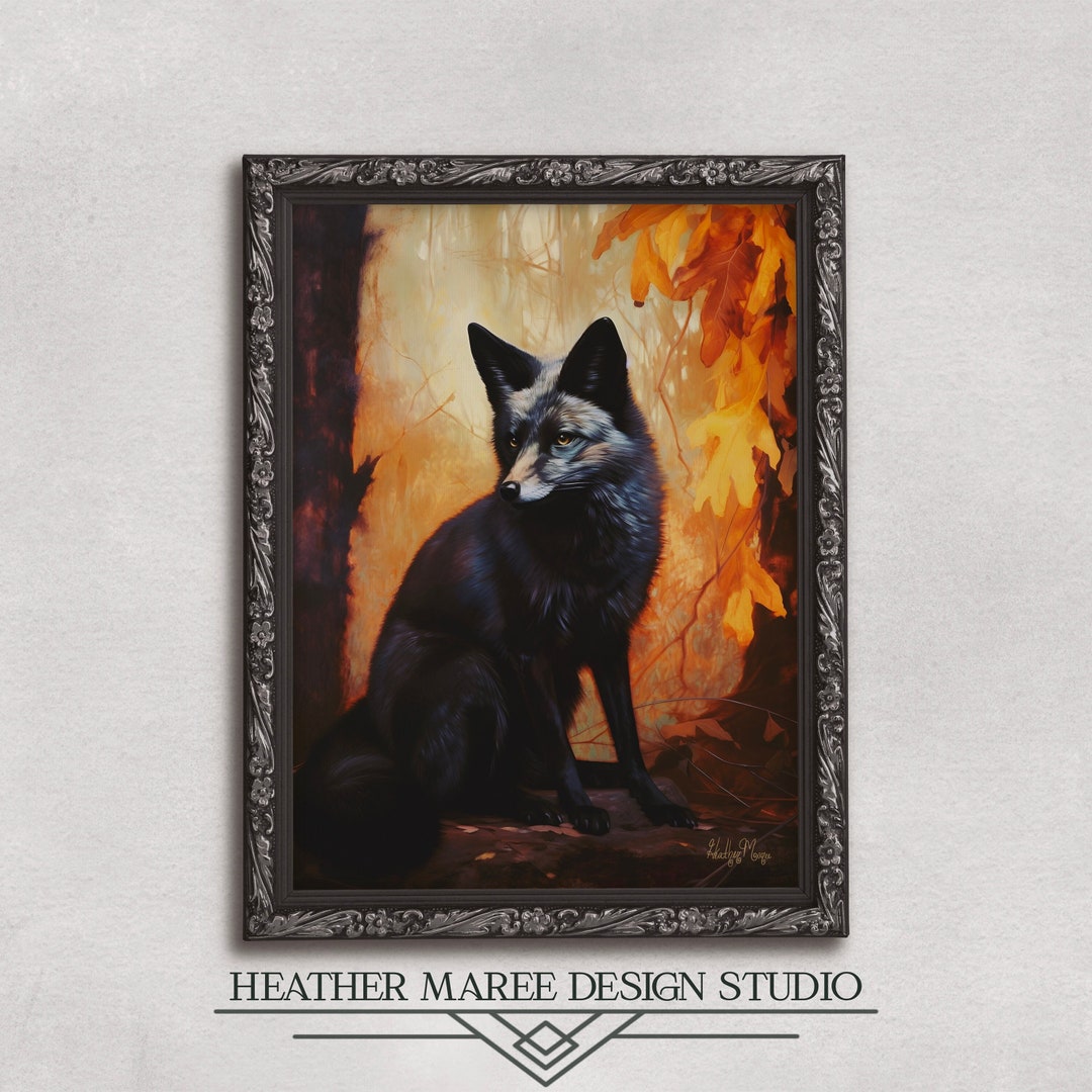 Black Fox Fine Art Print | Aesthetic Room Decor, Gift for Fox Lover ...