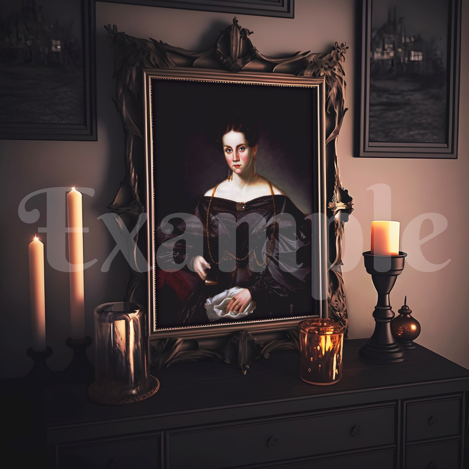 Gothic Framed Art Mockup Vintage Art Mock Up Moody Frame - Etsy