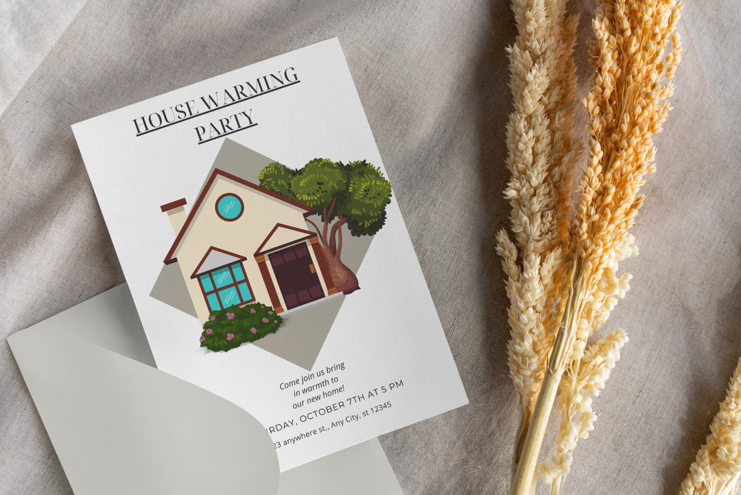 Housewarming Invitation, New Home Party, Editable Invitation, Digital ...