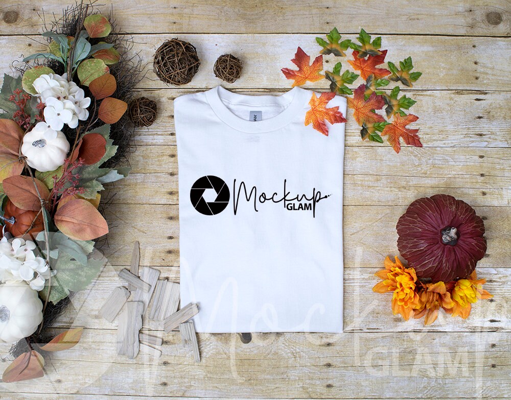 Gildan G500 White Tshirt Mockup | Folded White Tshirt Mockup | White ...