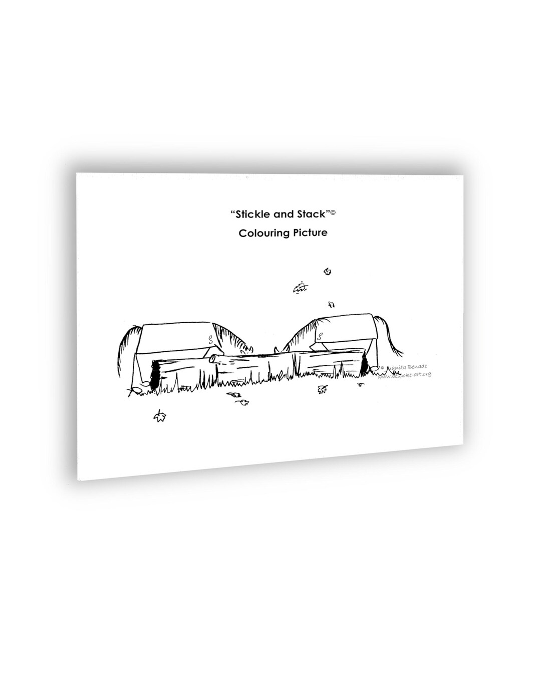 Colouring Picture “stickle and Stack: Grazing Behind Log” – Creative ...