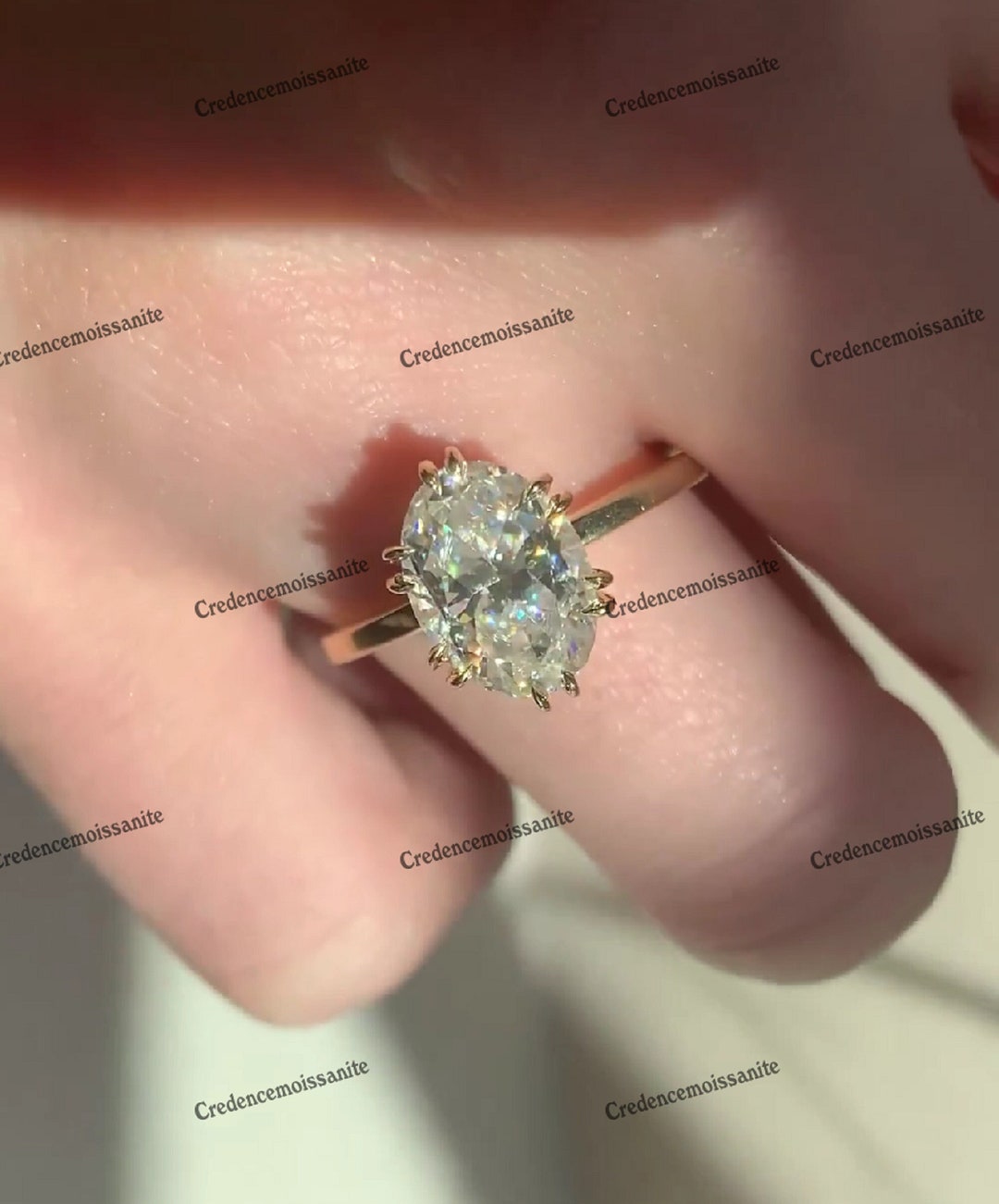 Oval Shaped Engagement Ring Solitaire Oval Cut Moissanite Ring - Etsy