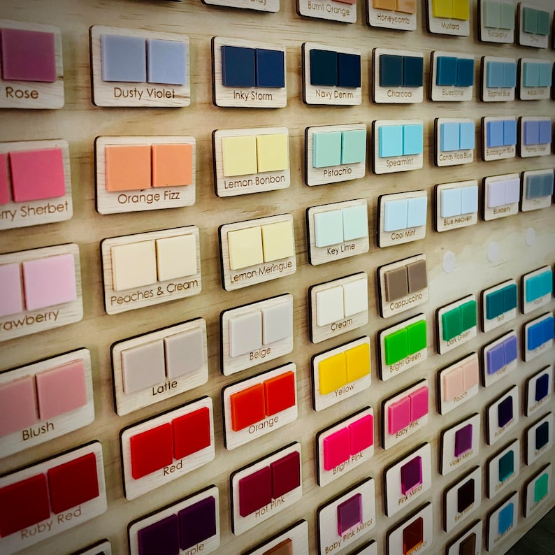 Acrylic Sample Display Board | XL Mega 100 Different Colours - Etsy