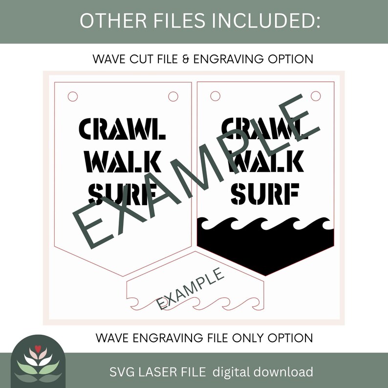 Crawl Walk Surf | SVG | Digital Download | Surfing | Beach | Surfing ...