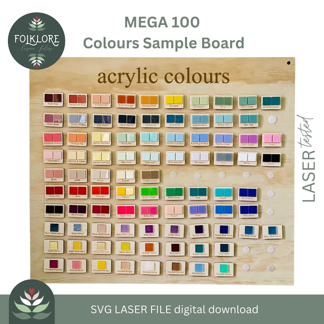 Acrylic Sample Display Board | XL Mega 100 Different Colours - Etsy