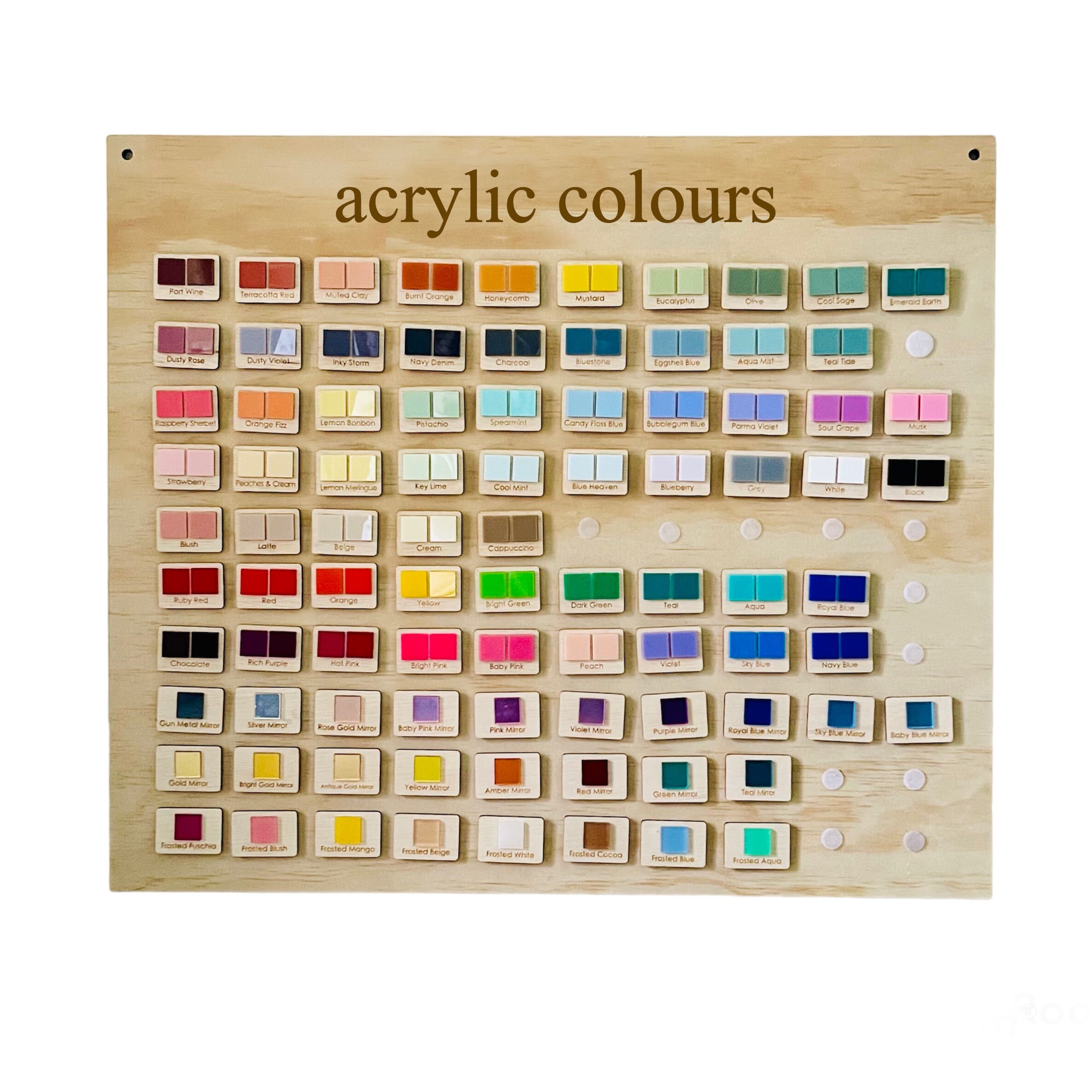 Acrylic Sample Display Board | XL Mega 100 Different Colours - Etsy