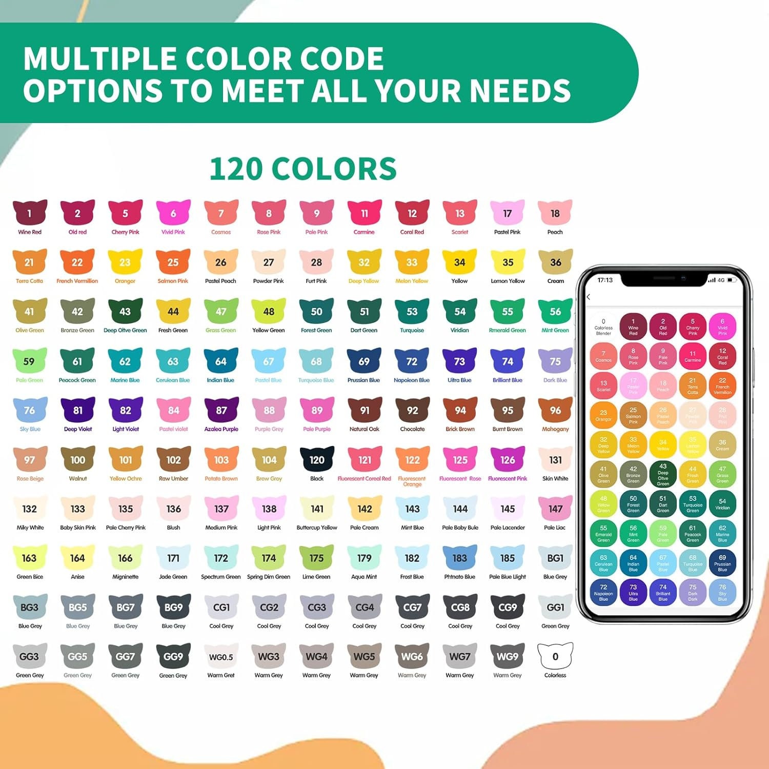 120 Color Dual Tip Art Markers With Free App - Etsy