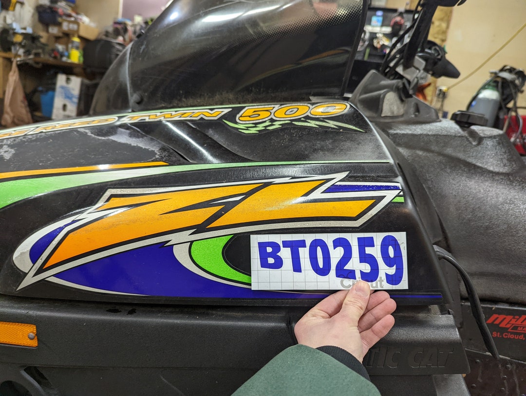 Custom Snowmobile Registration Decals (permanent 2 Pack) - Etsy
