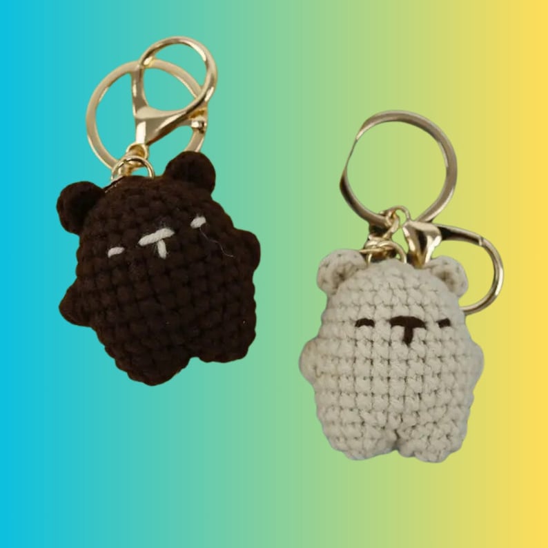 Bear Crochet Keychain - Etsy