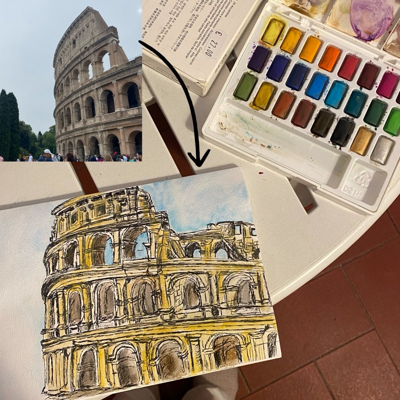 Handpainted Postcard - Etsy