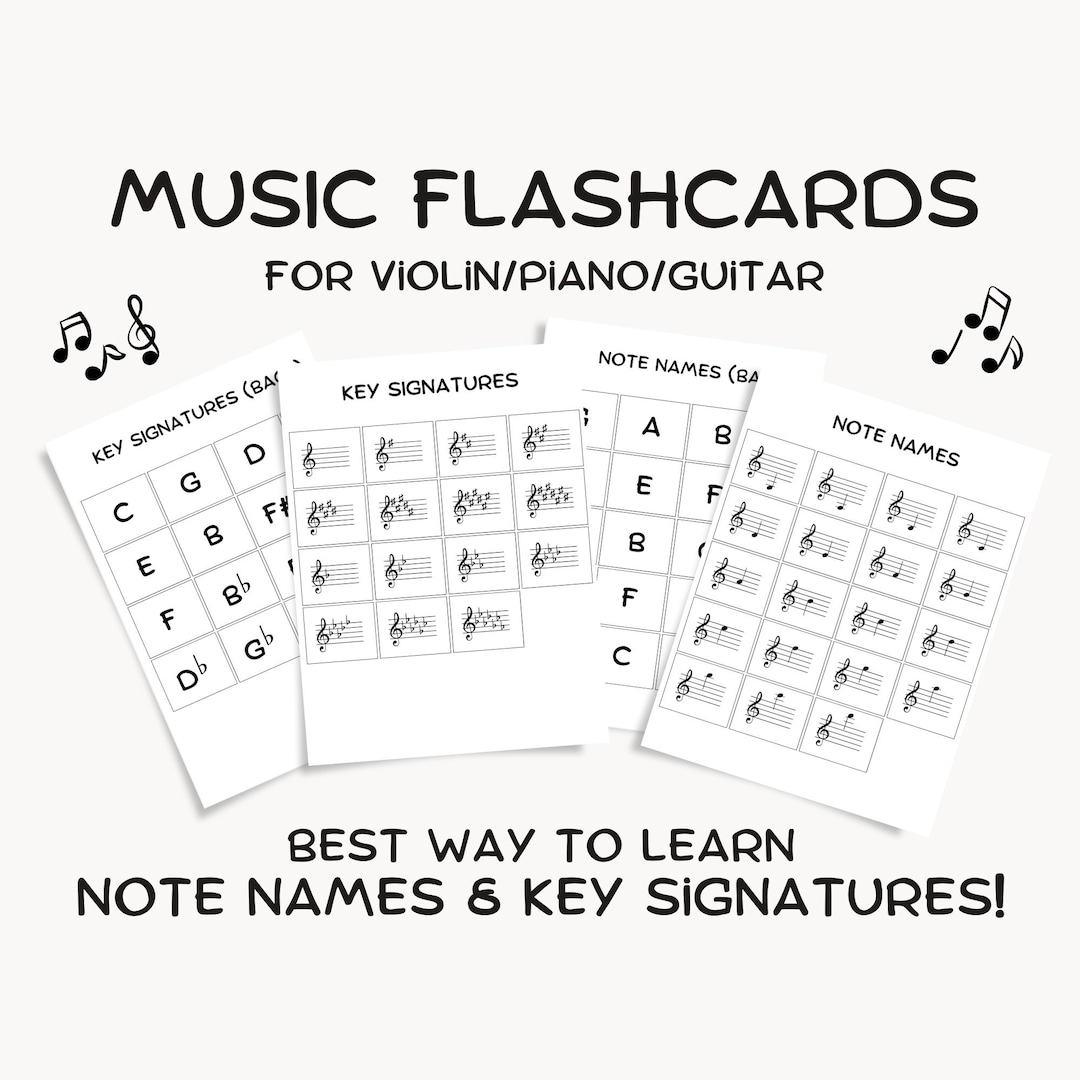 Printable Music Flashcards PDF for Students & Teachers | Learn Key ...