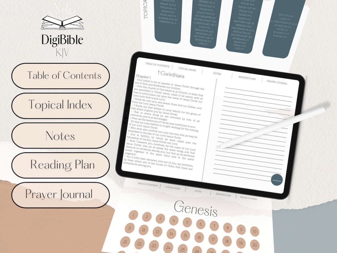 Digital Journaling Bible KJV Bible Hyperlinked iPad Android Bible ...