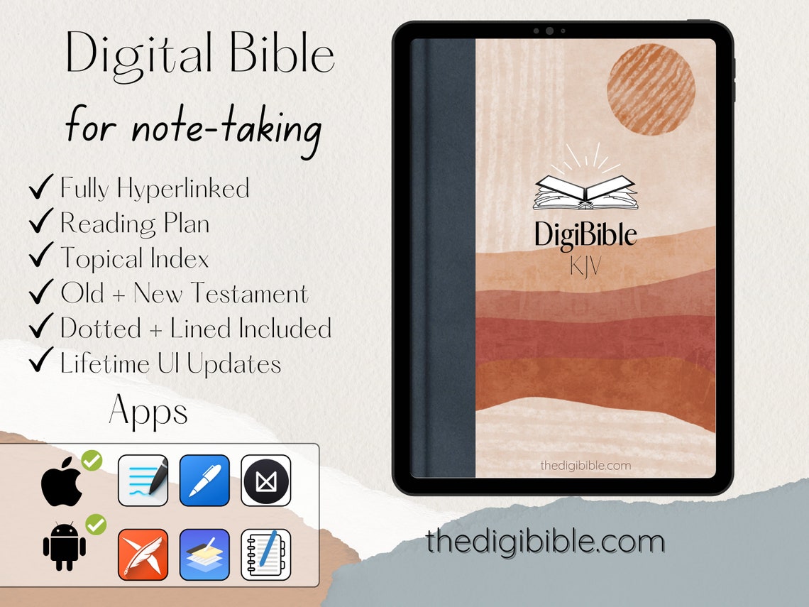 Digital Journaling Bible KJV Bible Hyperlinked iPad Android Bible ...