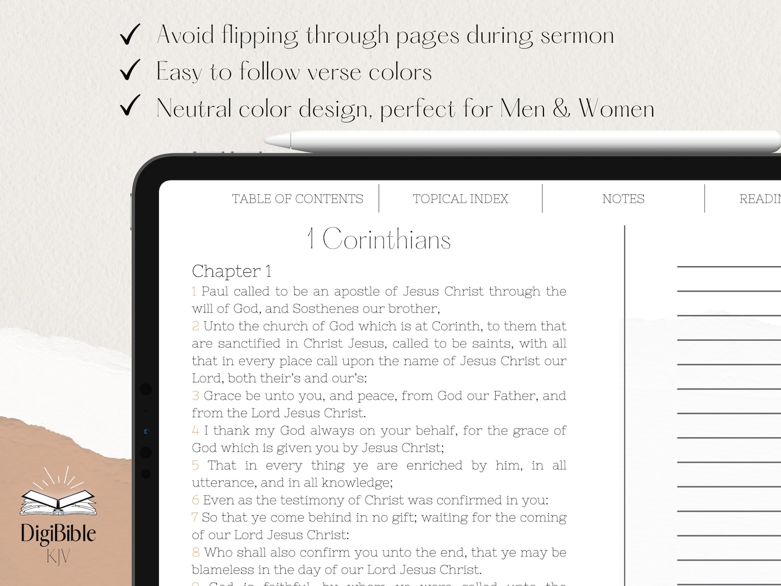 Digital Journaling Bible | KJV Bible | Hyperlinked | iPad Android Bible ...