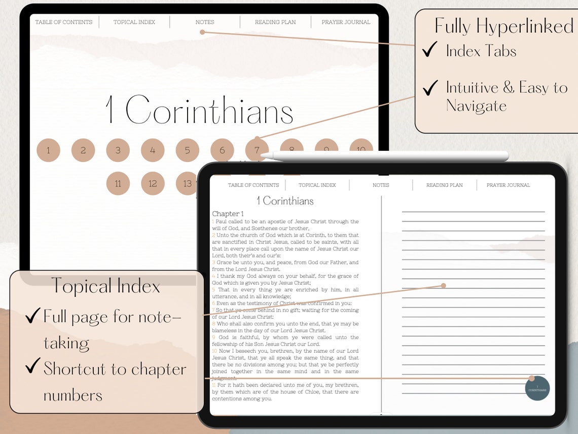 Digital Journaling Bible KJV Bible Hyperlinked Ipad - Etsy