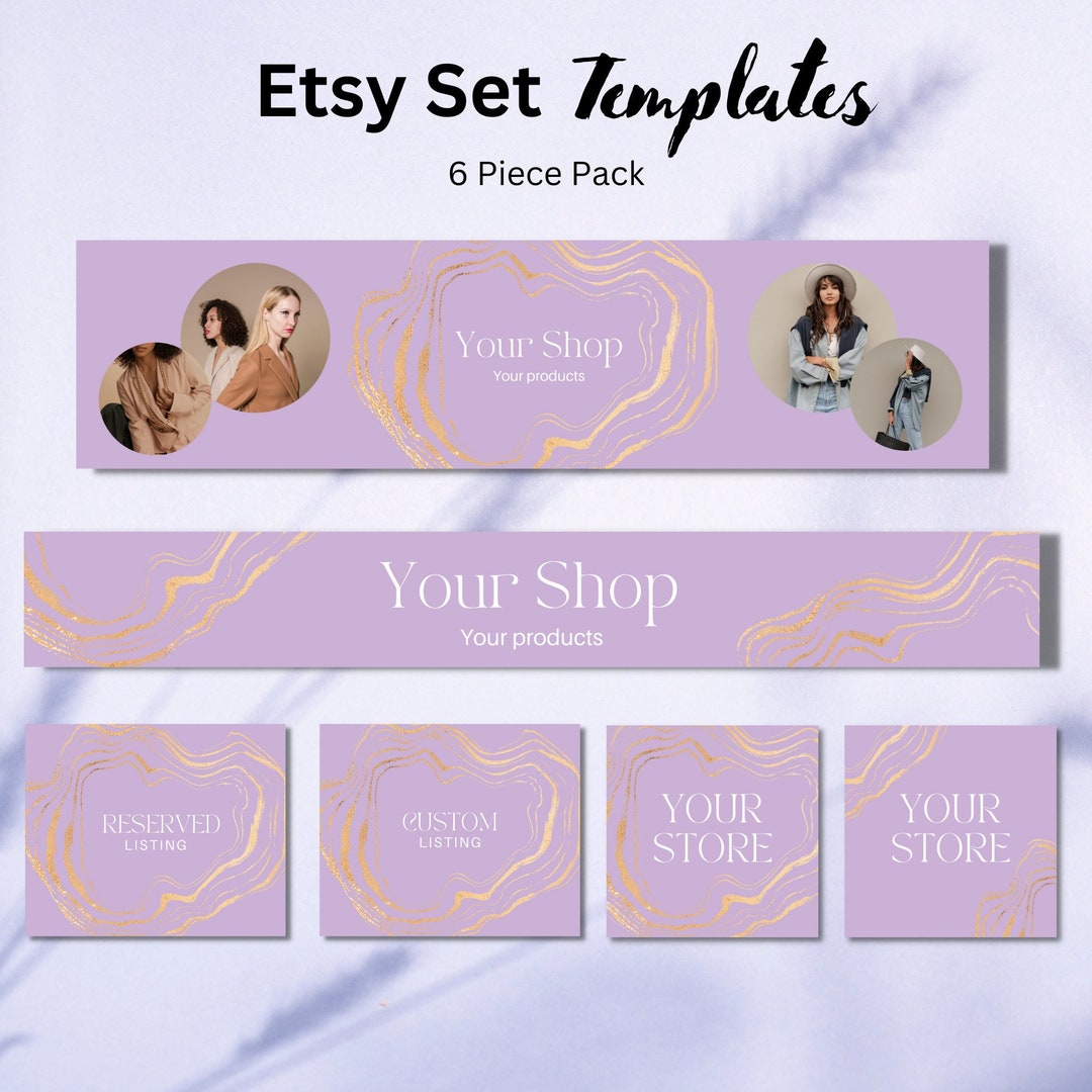 Purple Etsy Shop Banner Template: Editable Media Kit (digital Download ...