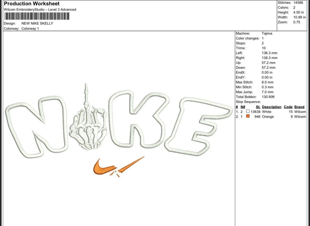 NIKE Skeleton Middle Finger Embroidery - Etsy