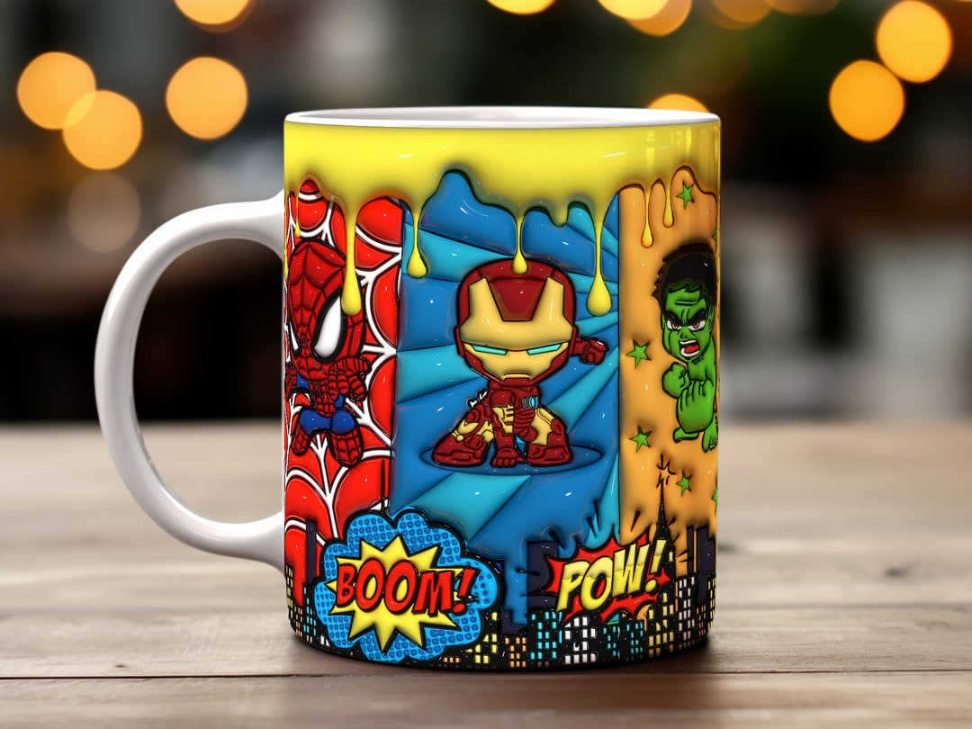 Superheroes Comic 3D Inflated Christmas Mug Wrap Marvel - Etsy Australia